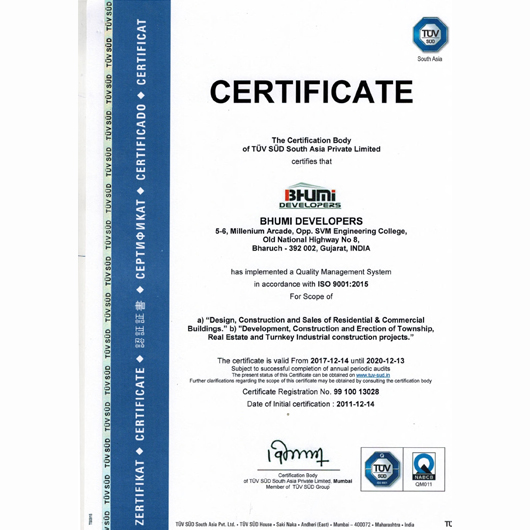 Certification | B D Buildcon - Leading Turnkey Contracting Company